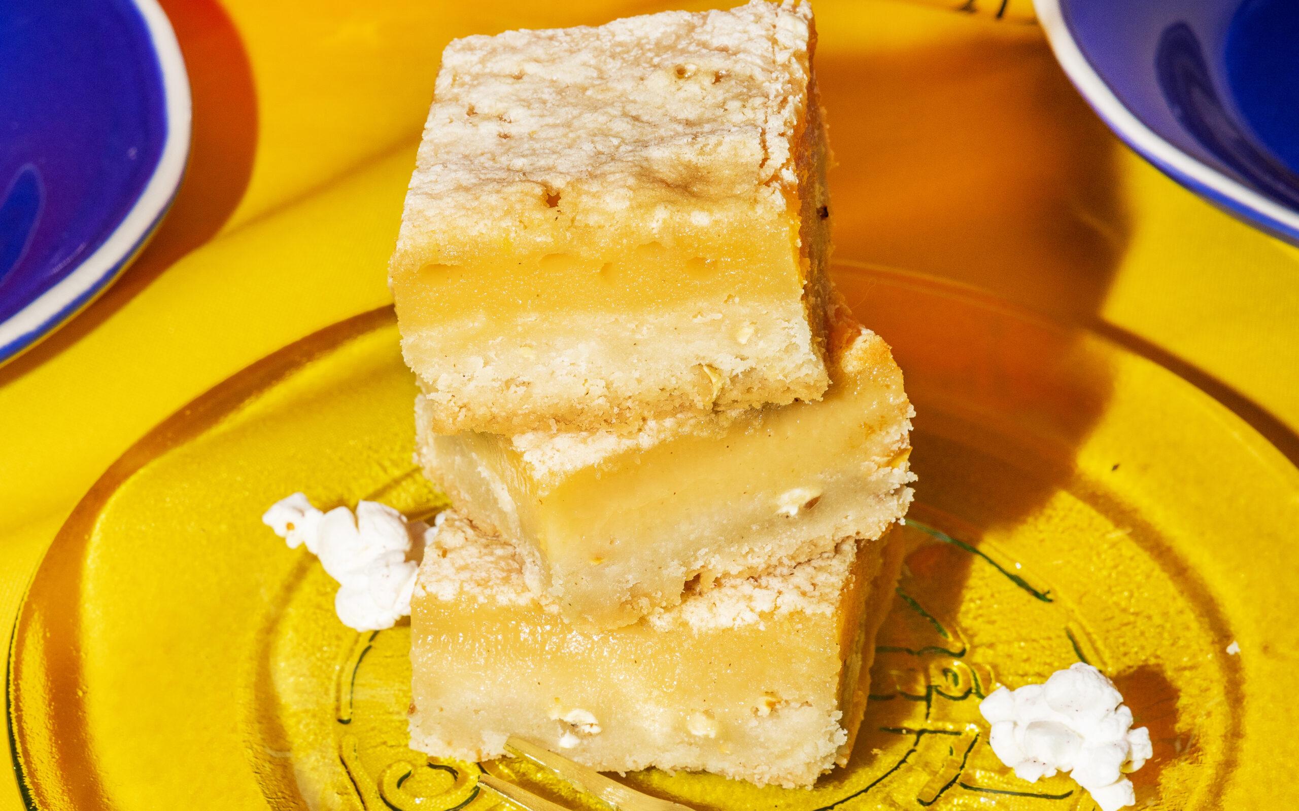Hibiscus Bars with Popcorn Shortbread Crust – LesserEvil Snacks