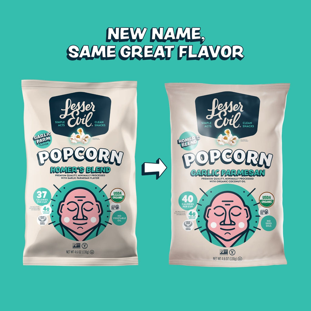 Garlic Parmesan Popcorn | LesserEvil Snacks | Healthy Popcorn