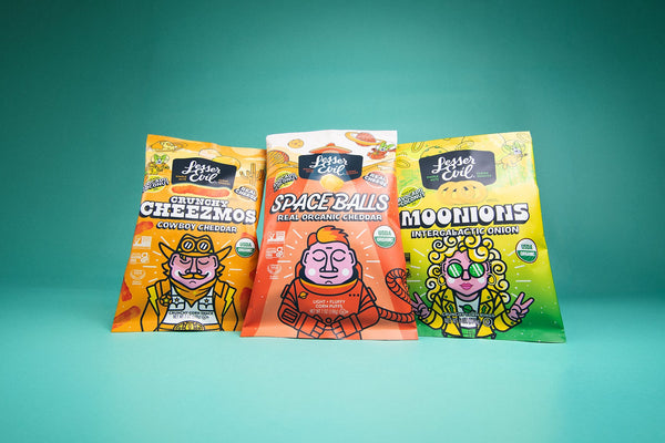 Real Cheddar Space Balls | LesserEvil Snacks | Cheese Balls